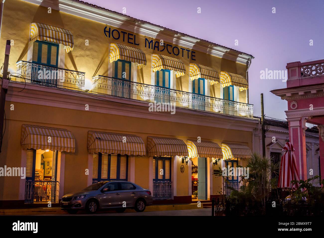 Colonial era Hotel Mascotte at the Central Square, Remedios, Cuba Stock ...