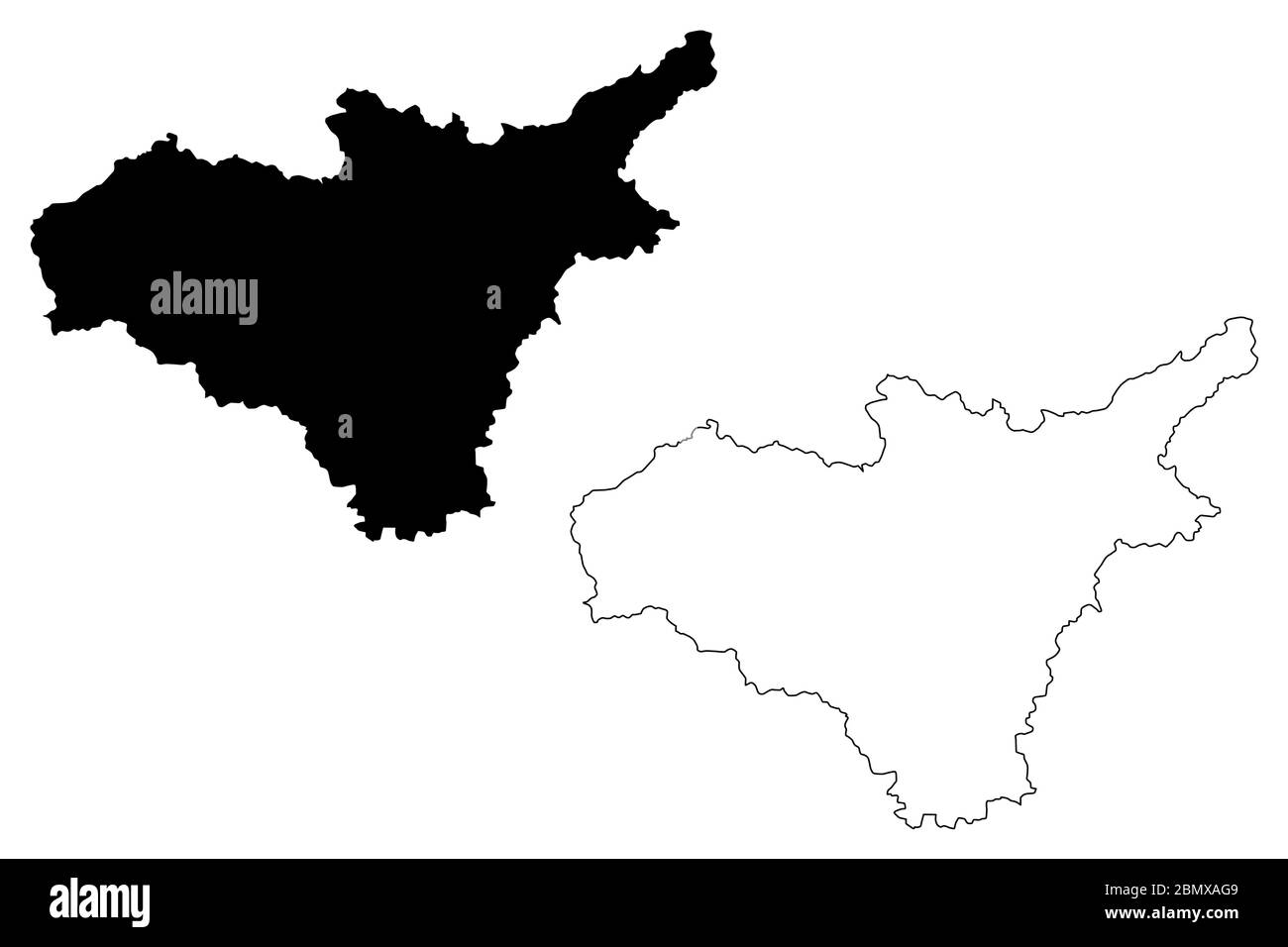 Taiyuan City (People's Republic of China, Shanxi Province) map vector ...