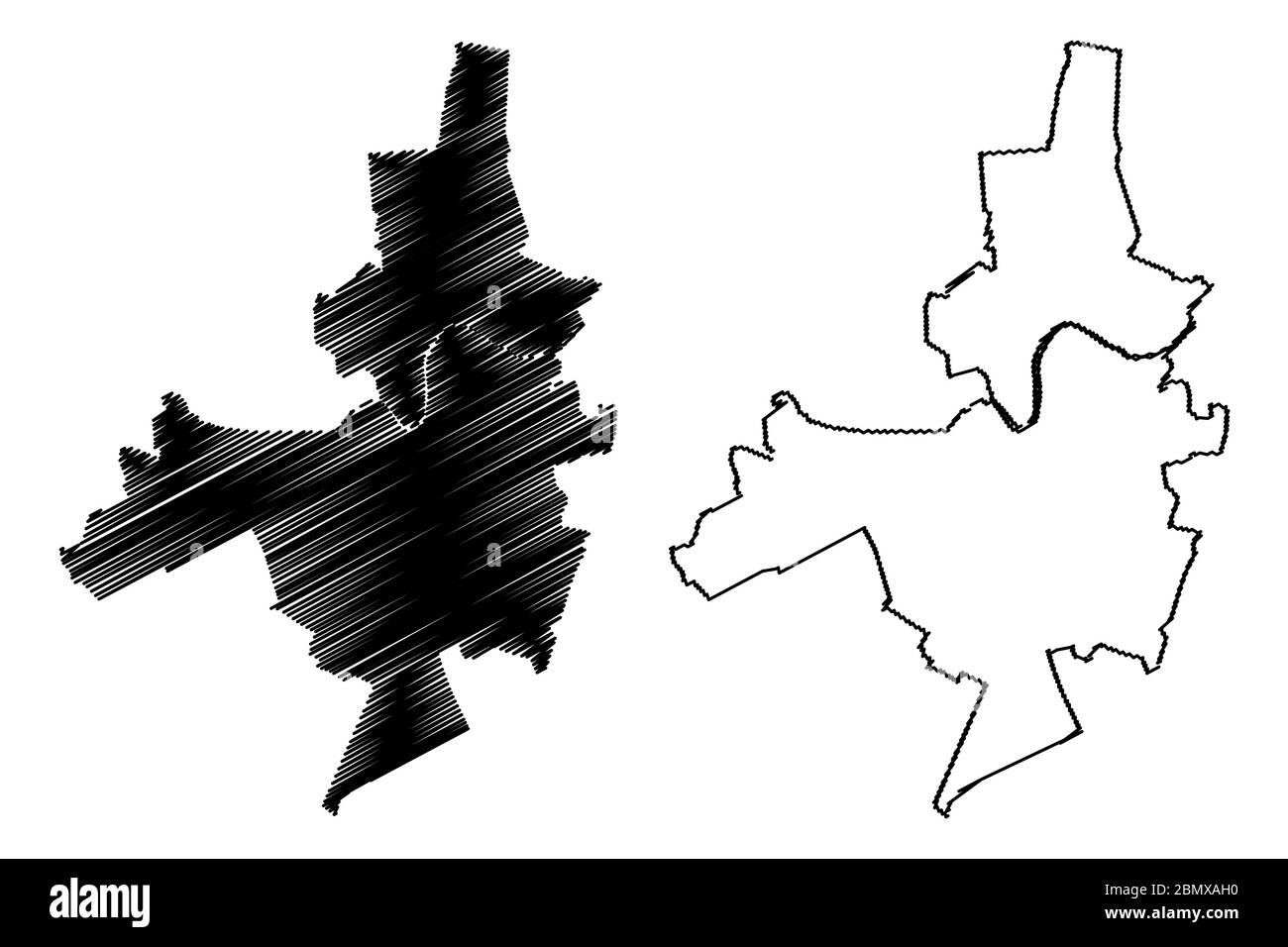 Podolsk City (Russian Federation, Russia, Moscow Oblast) map vector ...