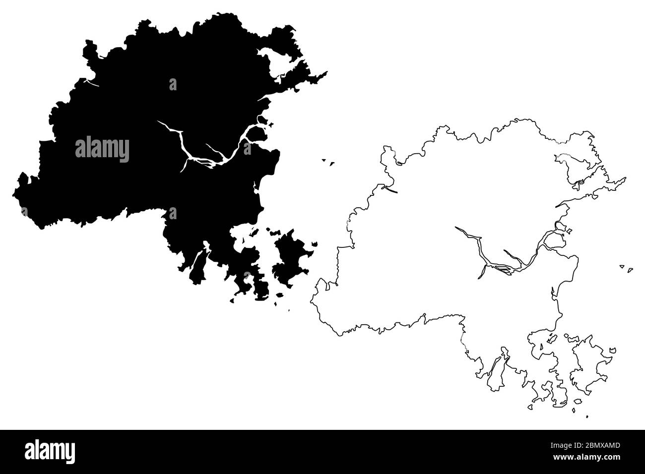 Fuzhou City (People's Republic of China, Fujian Province) map vector ...