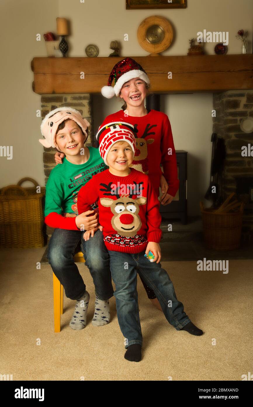 kids at Christmas Stock Photo - Alamy