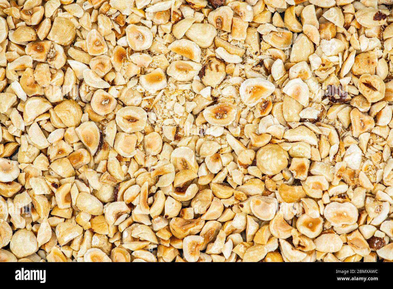 Freshly chopped Hazelnuts for use as background image or as texture ...