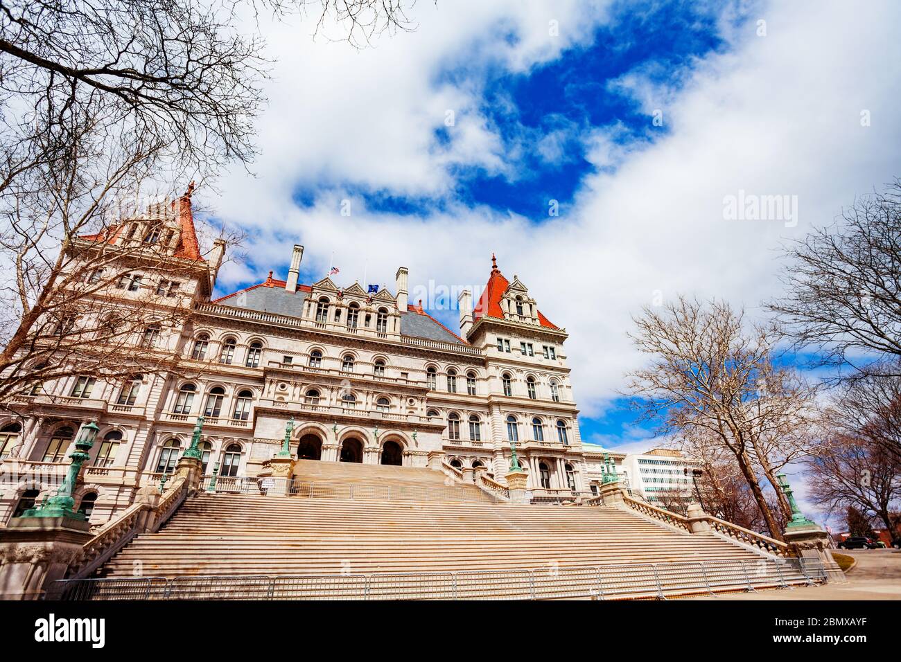 Staircase close view of New York State Capitol building, Albany, NY ...