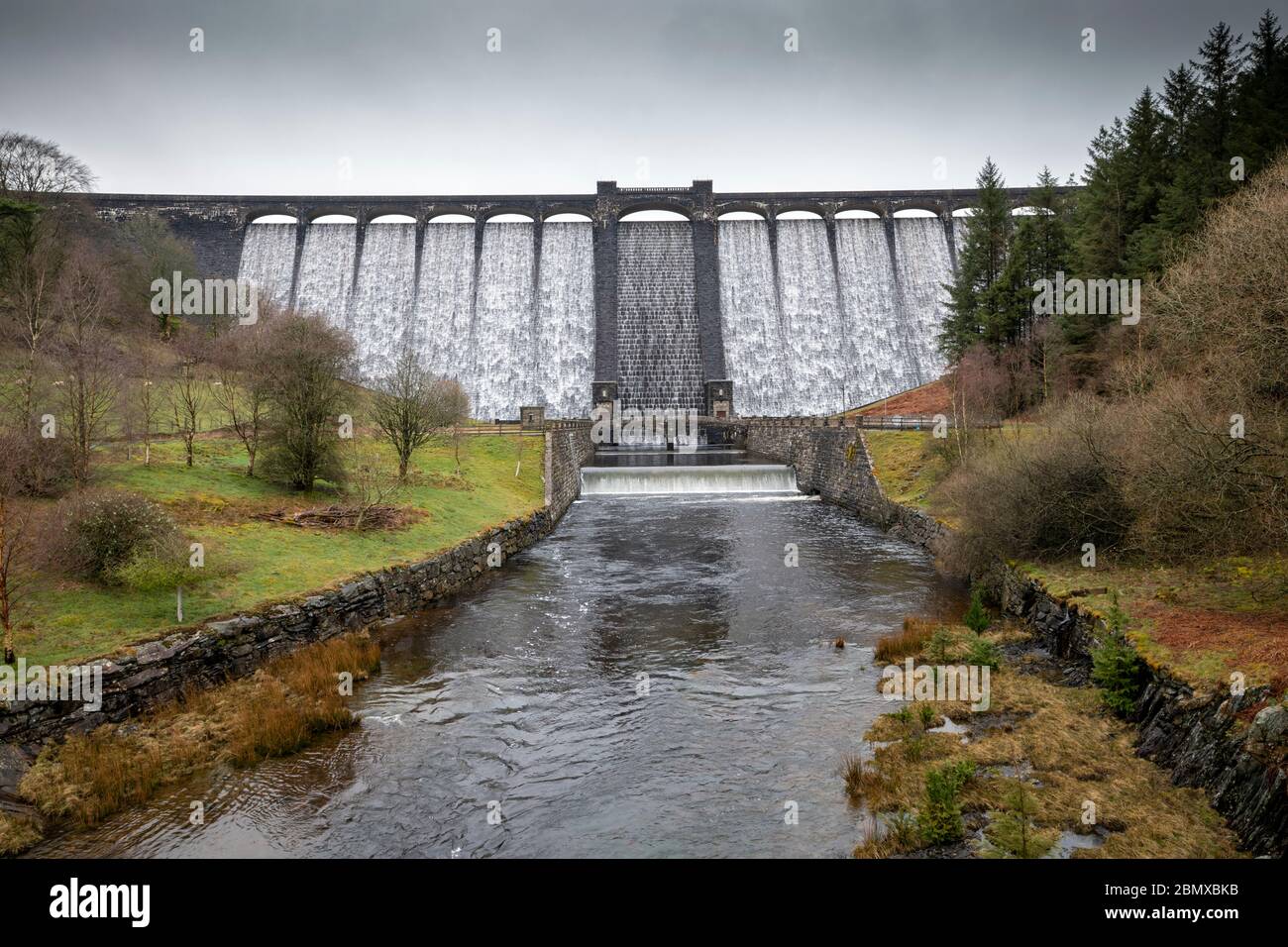 Claerwen Dam in the Elan Valley, Wales Stock Photo - Alamy