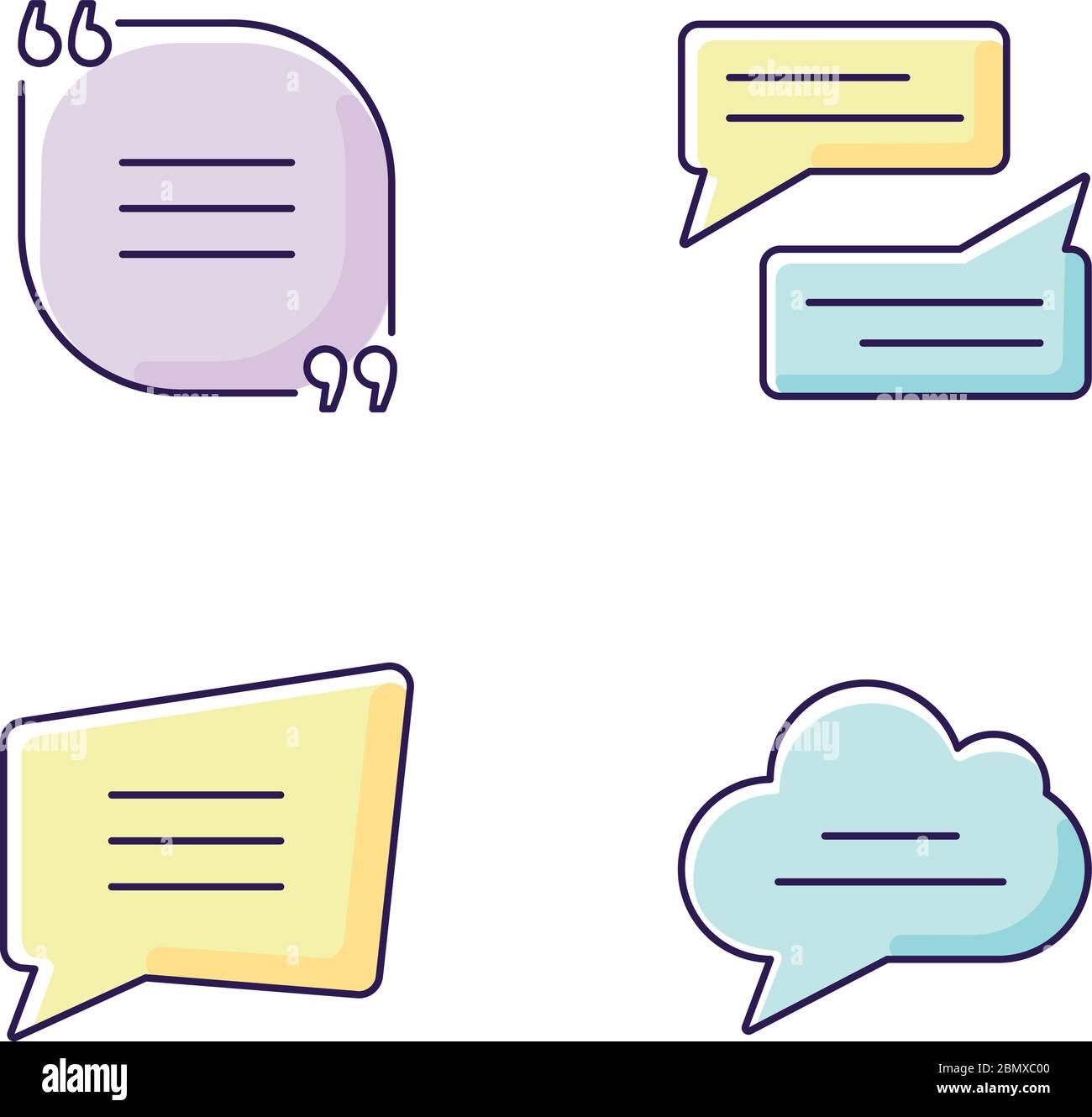 Textbox yellow, blue and violet RGB color icons set Stock Vector Image ...