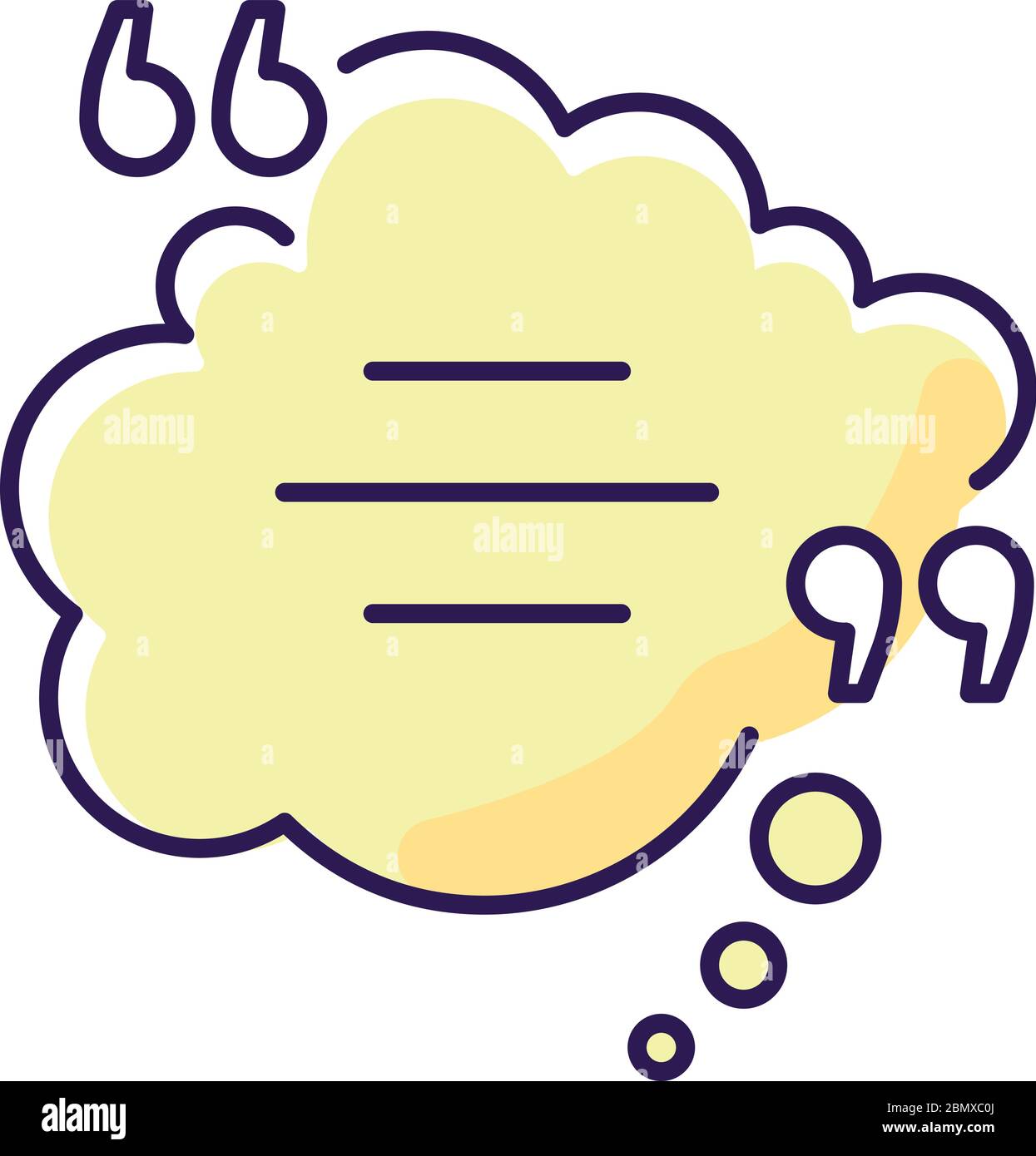 Thought bubble with quotes yellow RGB color icon Stock Vector Image ...
