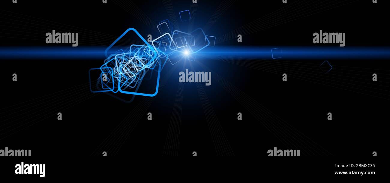 Futuristic square panorama background design illustration with light ...