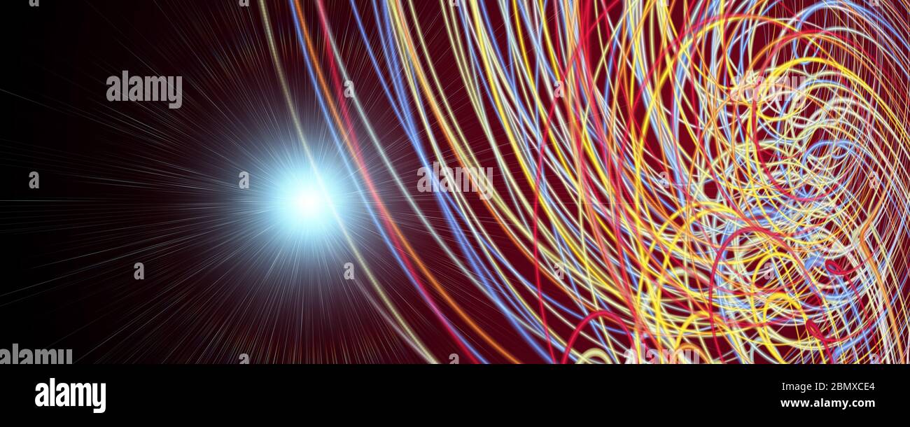 Futuristic particle stripe panorama background design illustration with ...