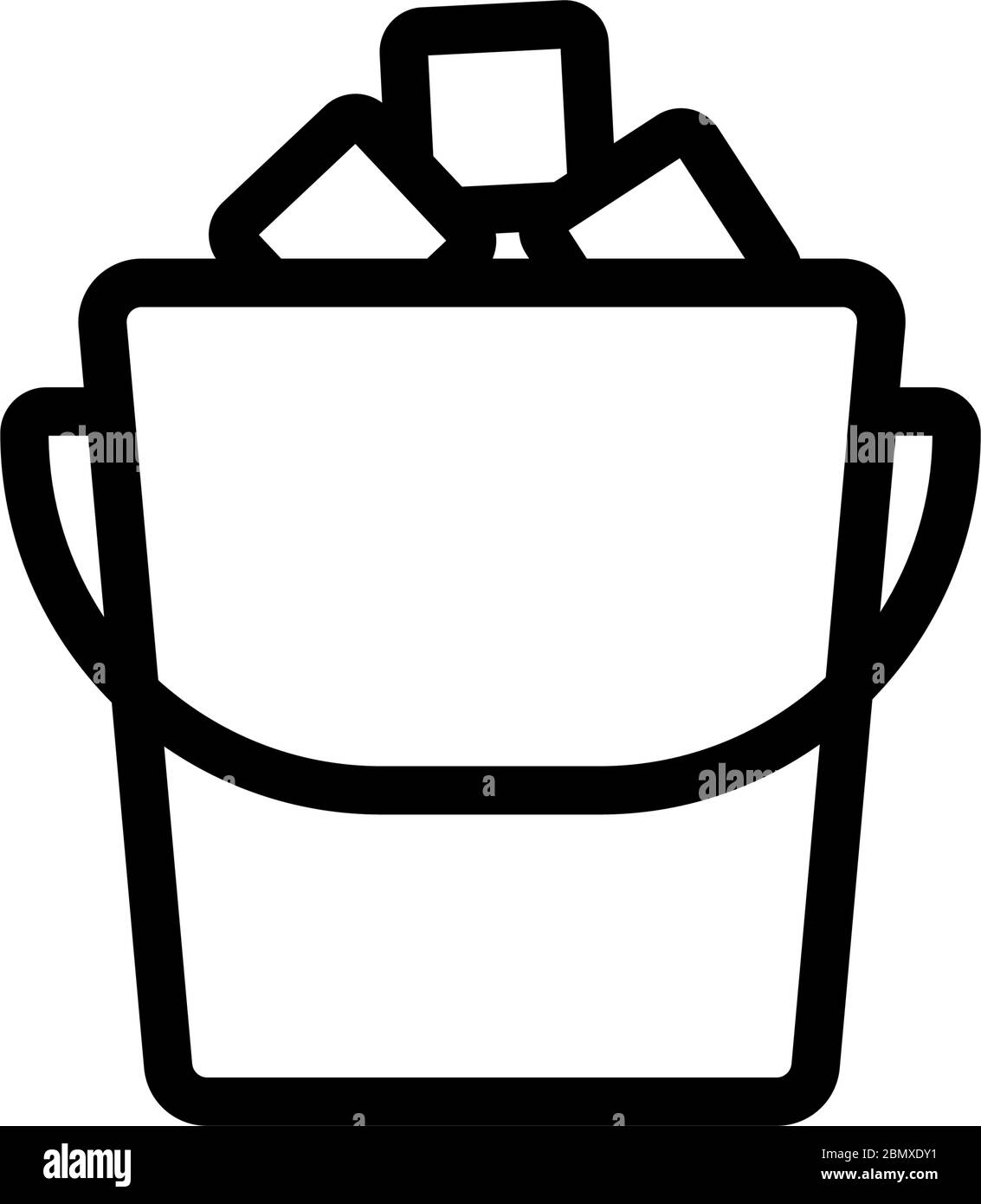 filled ice bucket icon vector outline illustration Stock Vector Image ...