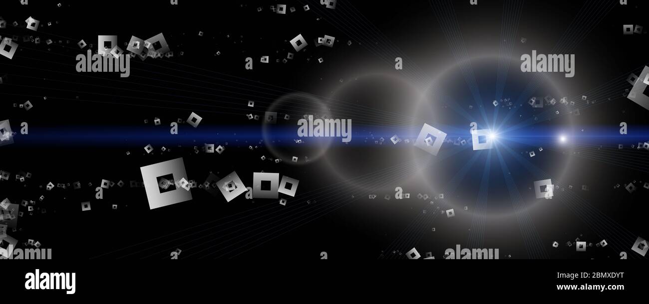 Futuristic square panorama background design illustration with light ...