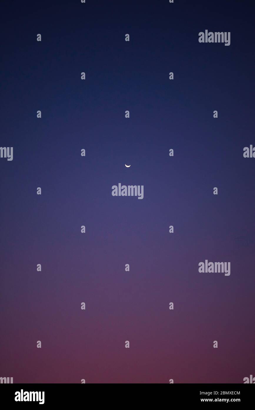 A moon during sunset in Botswana§ Stock Photo - Alamy