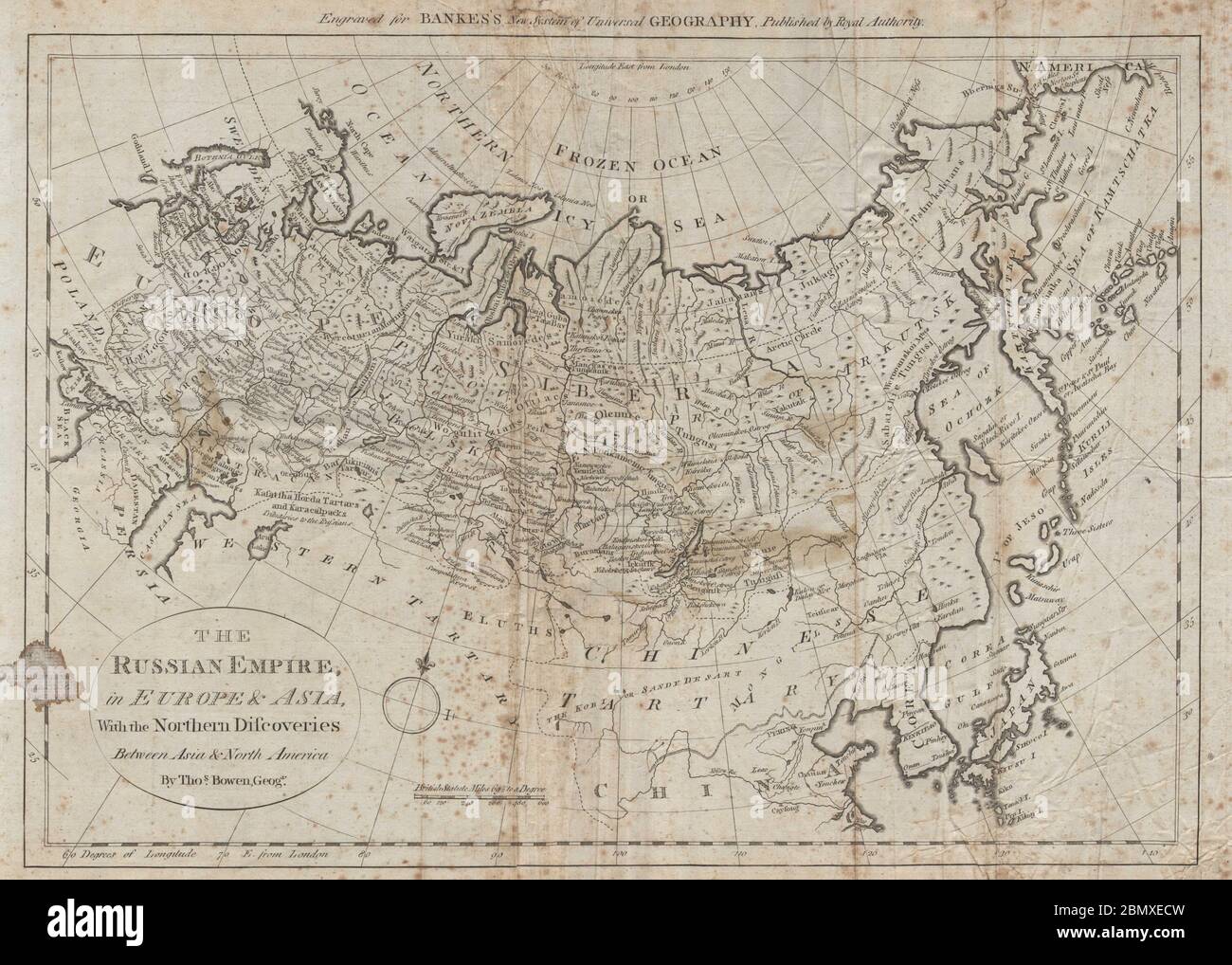 The Russian Empire in Europe & Asia with the northern discoveries BOWEN ...