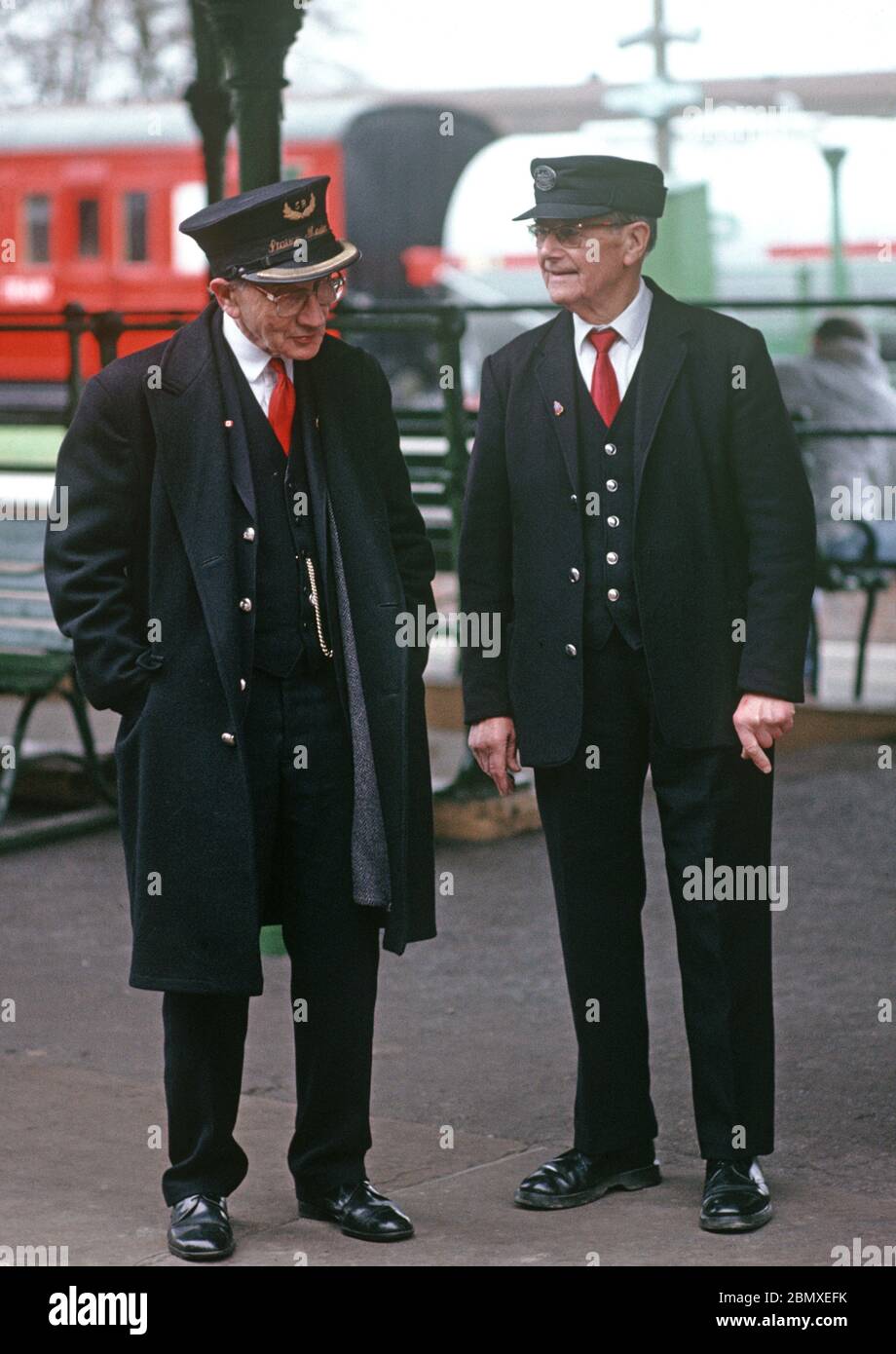 Station Master and staff at Horstead Keynes station on the Bluebell ...