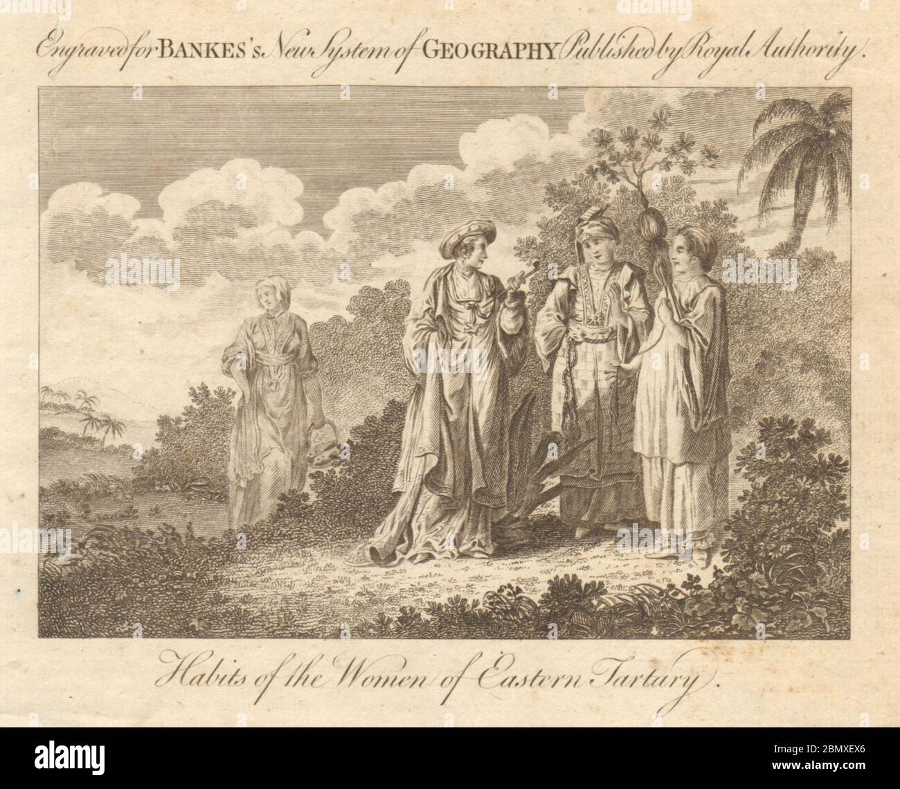 Habits of the women of Eastern Tartary. East Asia. BANKES 1789 old ...