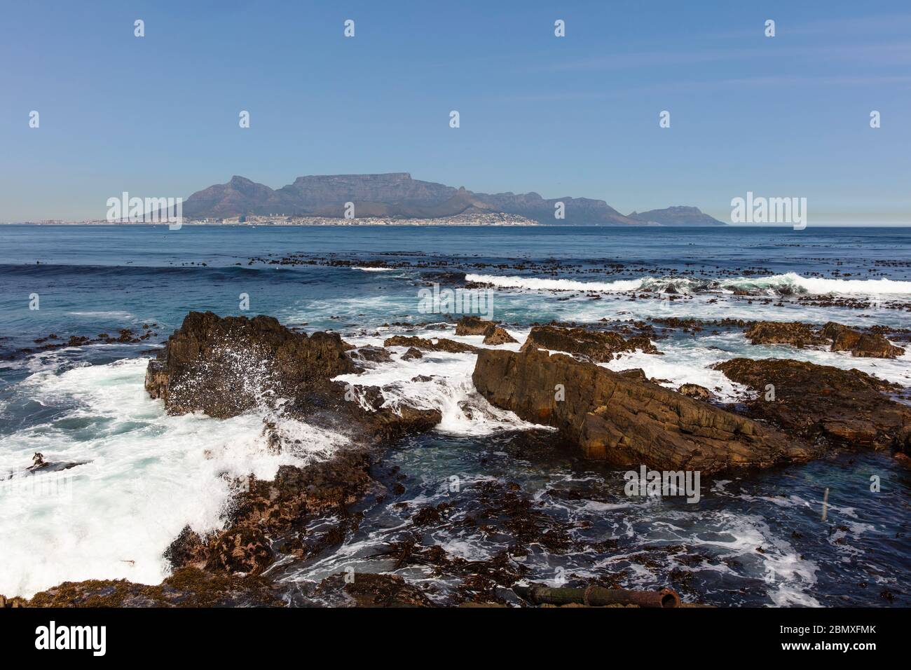 Table Mountain from Robben Island Prison, Cape Town, South Africa Stock ...