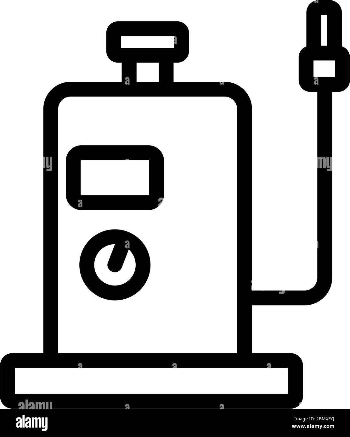 vertical air compressor with safety indicator icon vector outline ...