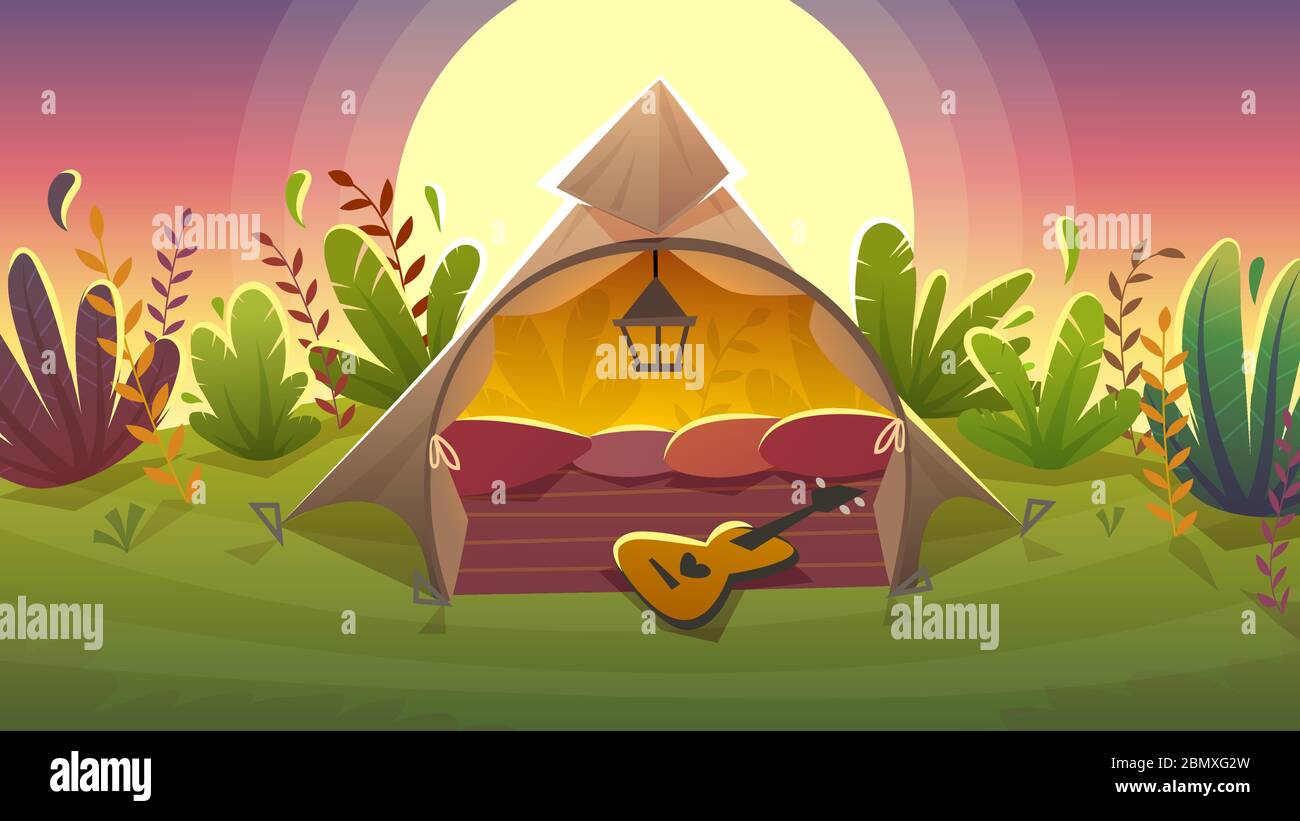 Tipi camp landscape Stock Vector Images - Alamy