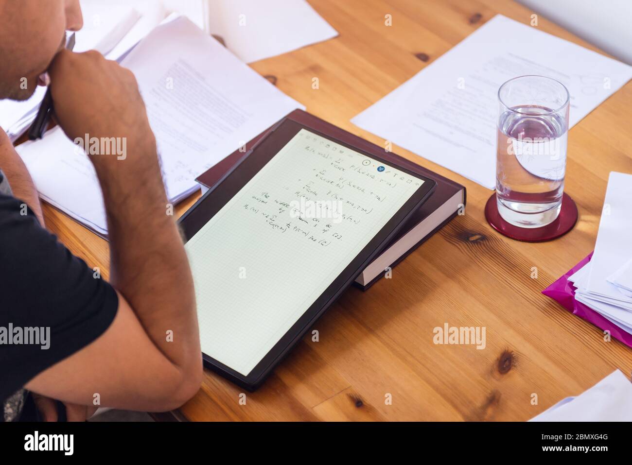 Professor is doing online lecture Stock Photo - Alamy