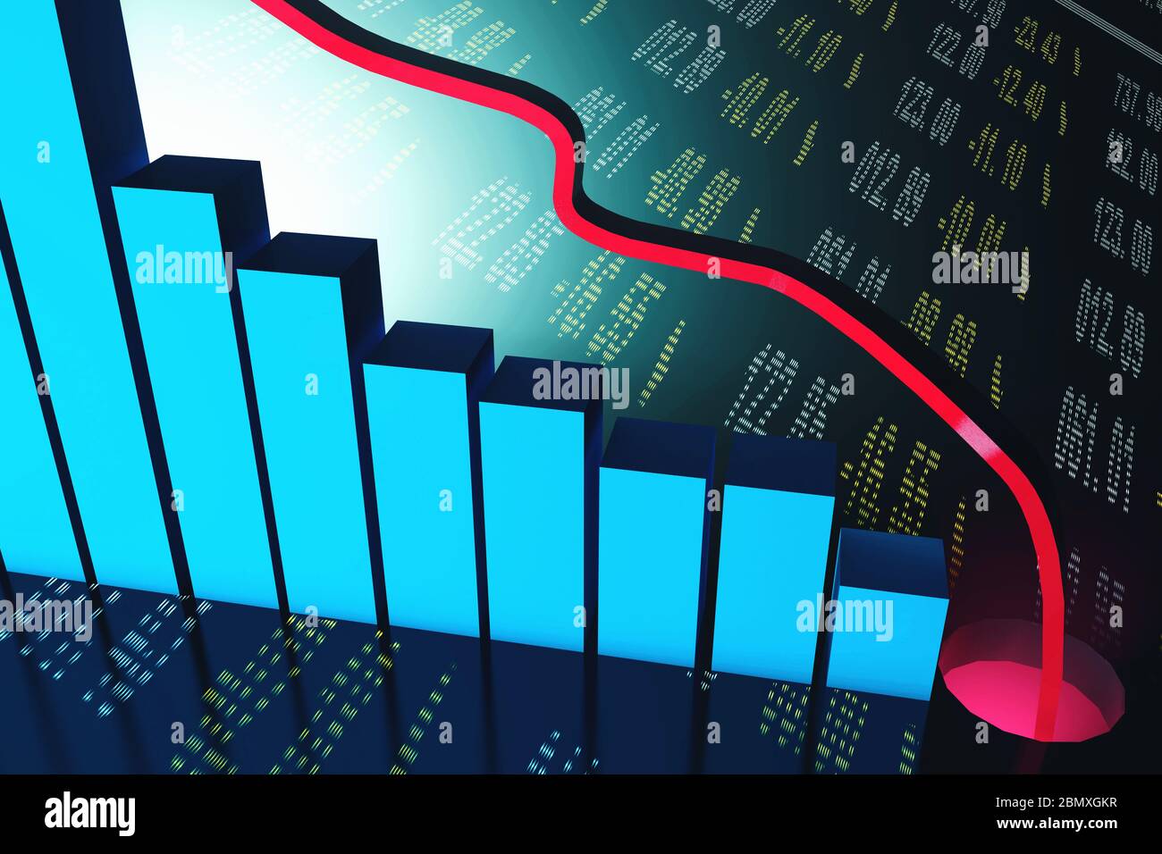 Red arrow crashes through the ground 3d rendering Stock Photo - Alamy