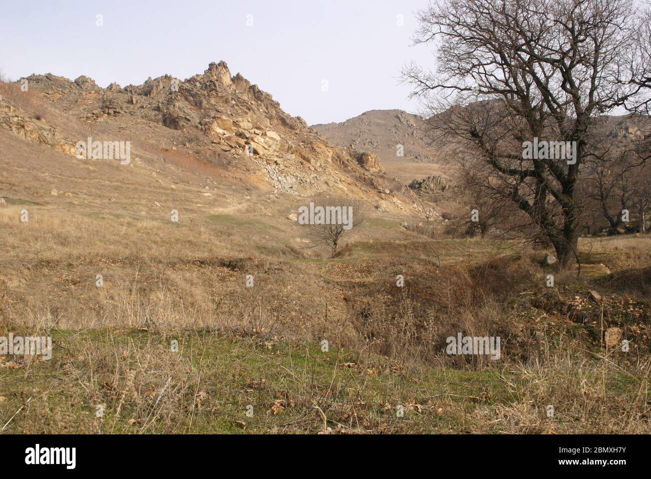 Landscape in the Macin Mountains National Park in Dobrogea, Romania ...