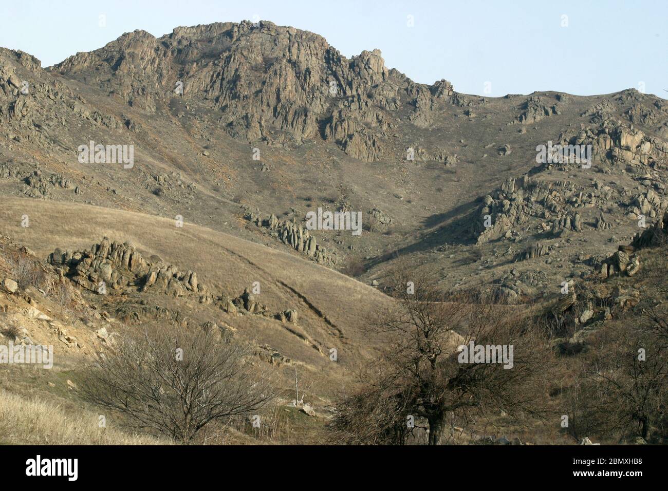 Landscape in the Macin Mountains National Park in Dobrogea, Romania ...