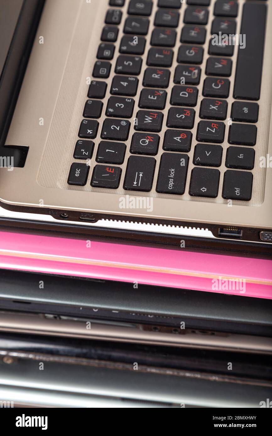 Stack laptops hi-res stock photography and images - Alamy