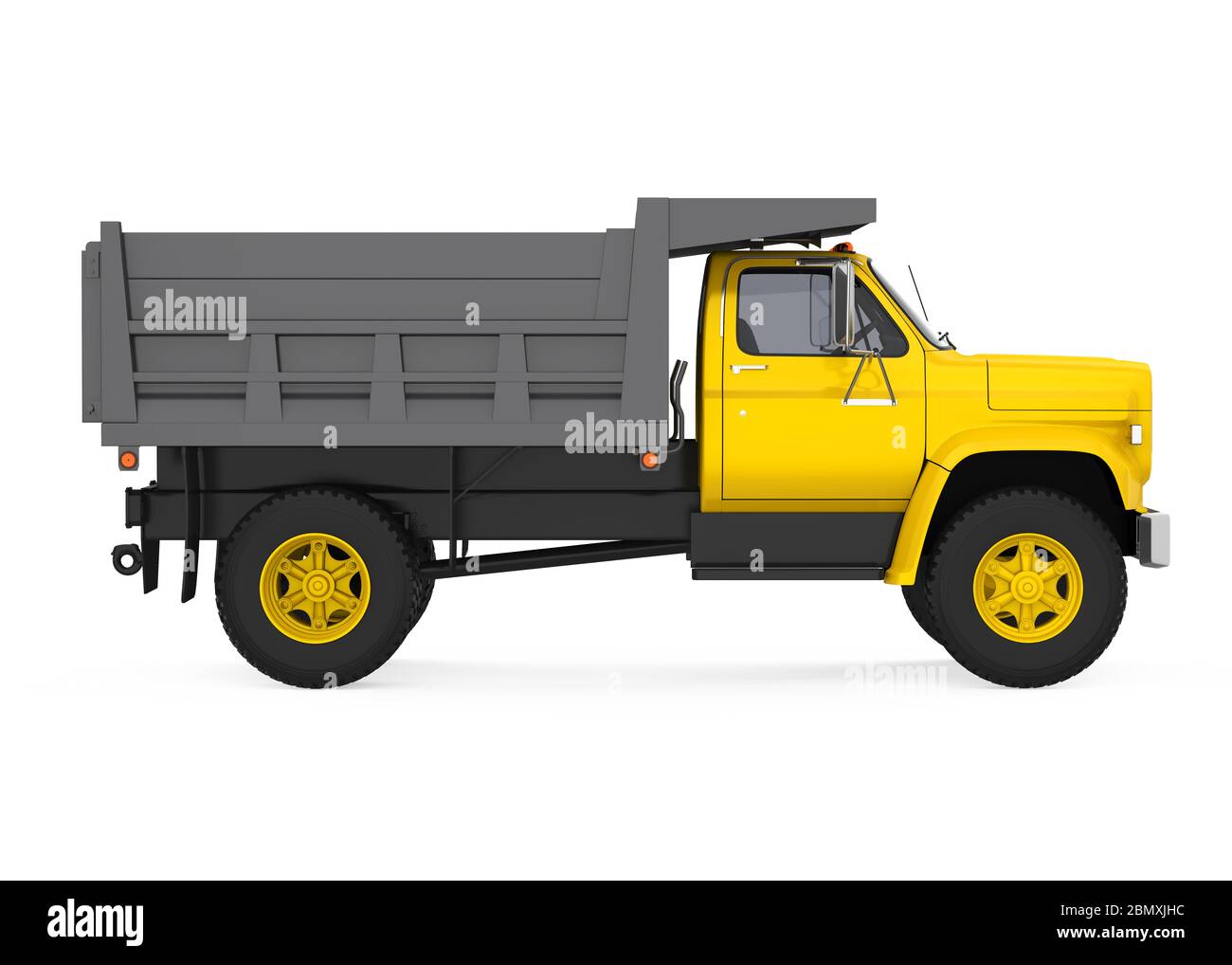 Yellow Tipper Dump Truck Isolated Stock Photo - Alamy