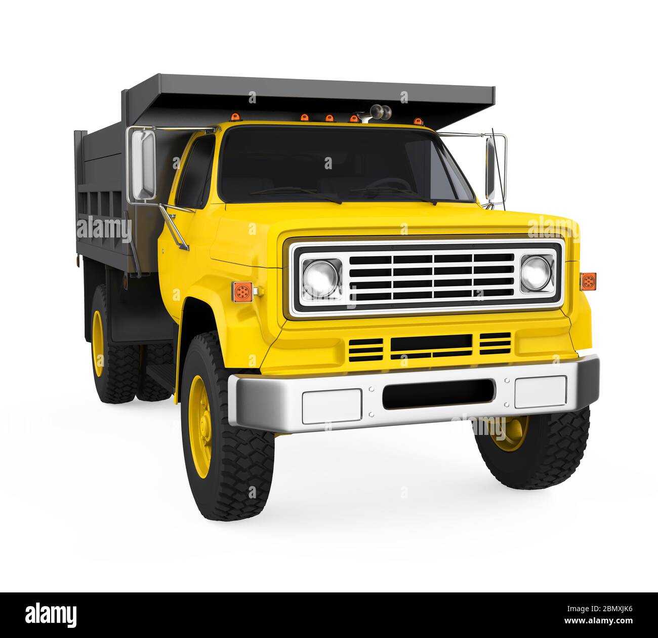 Yellow Tipper Dump Truck Isolated Stock Photo - Alamy