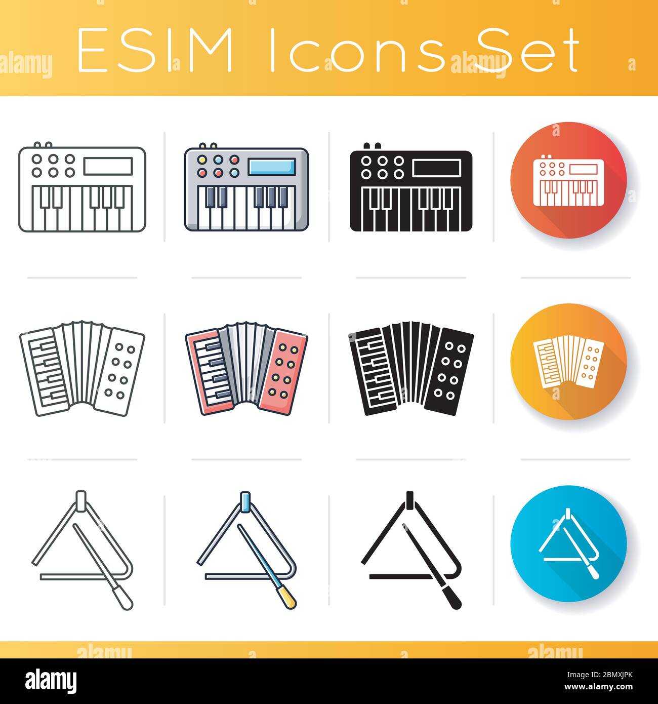 Band musical instruments icons set Stock Vector Image & Art - Alamy