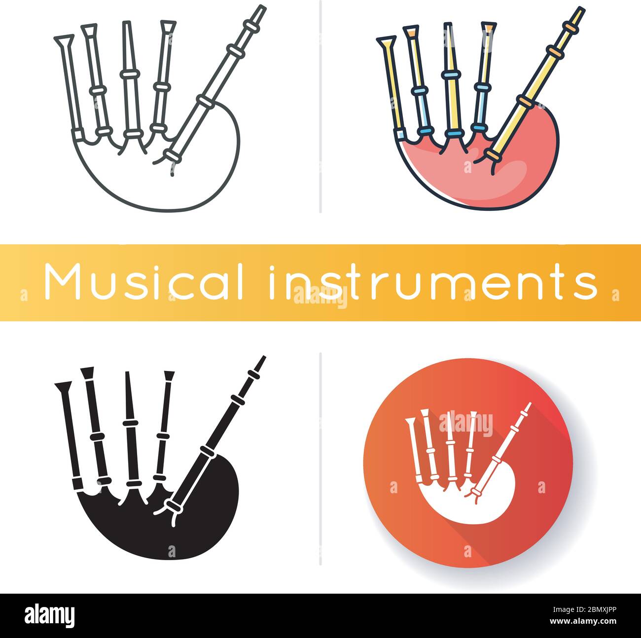 Red bagpipe icon hi-res stock photography and images - Alamy