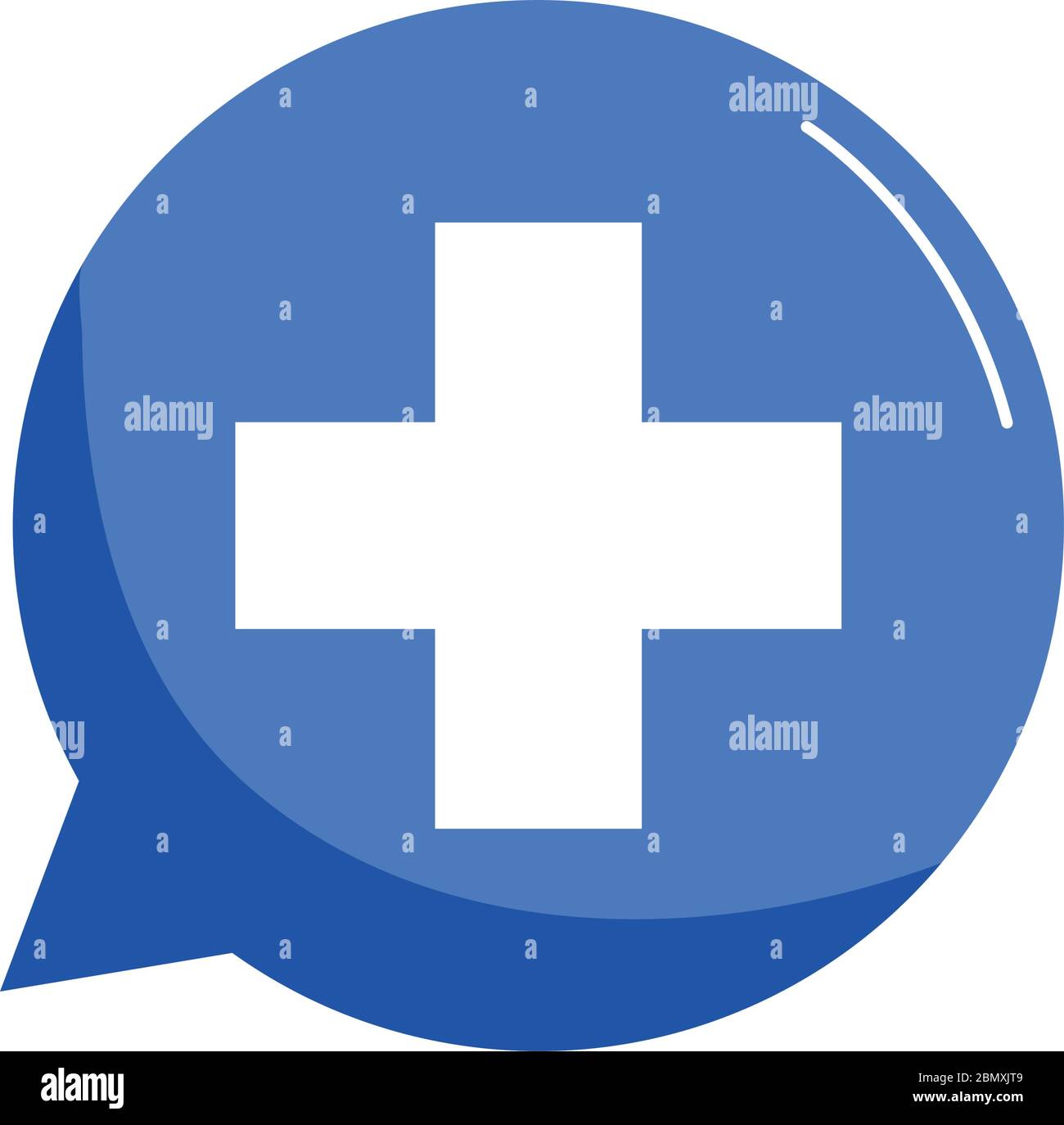 bubble with medical cross flat style icon vector design Stock Vector ...