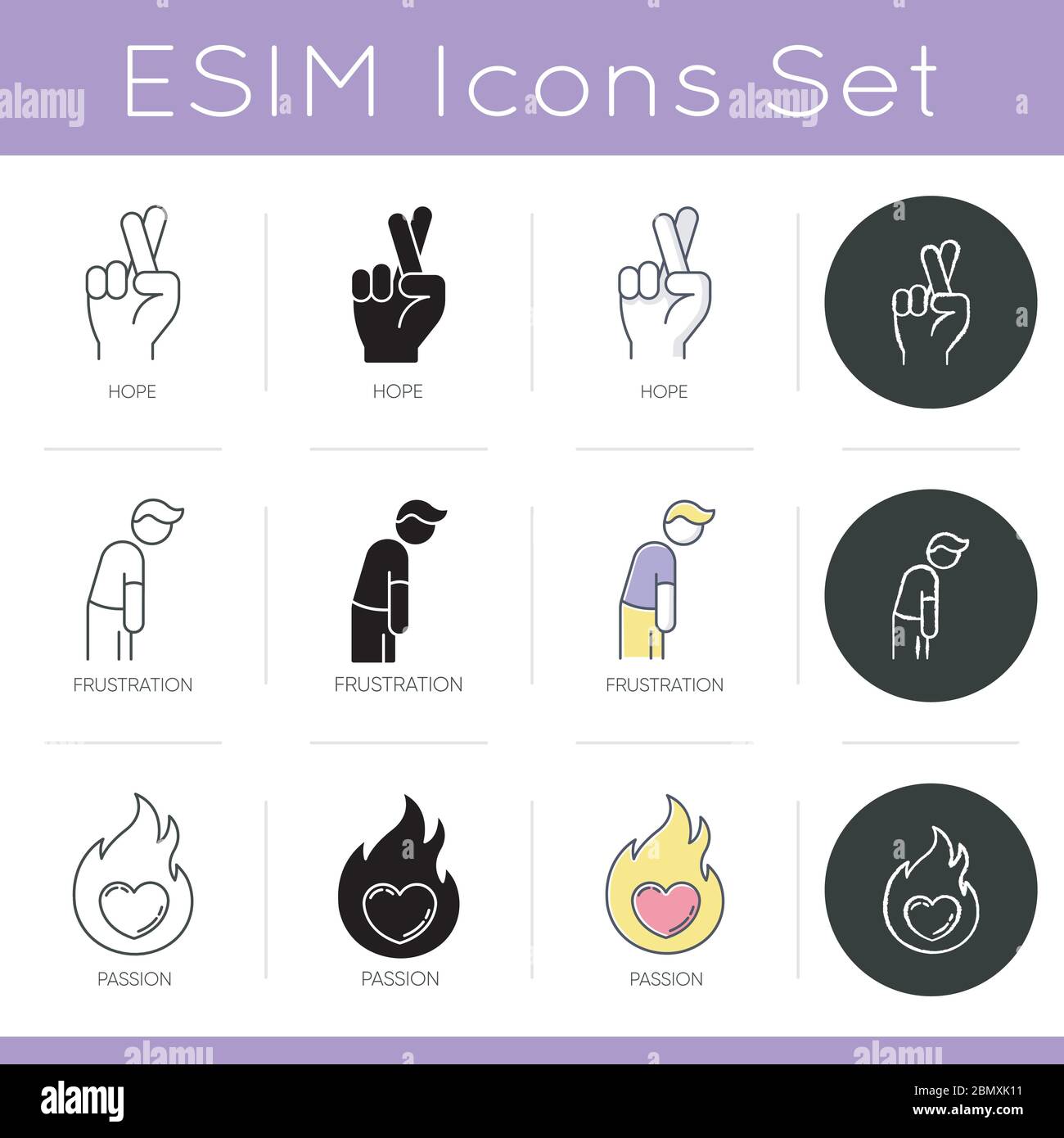 Feeling icons set Stock Vector Image & Art - Alamy