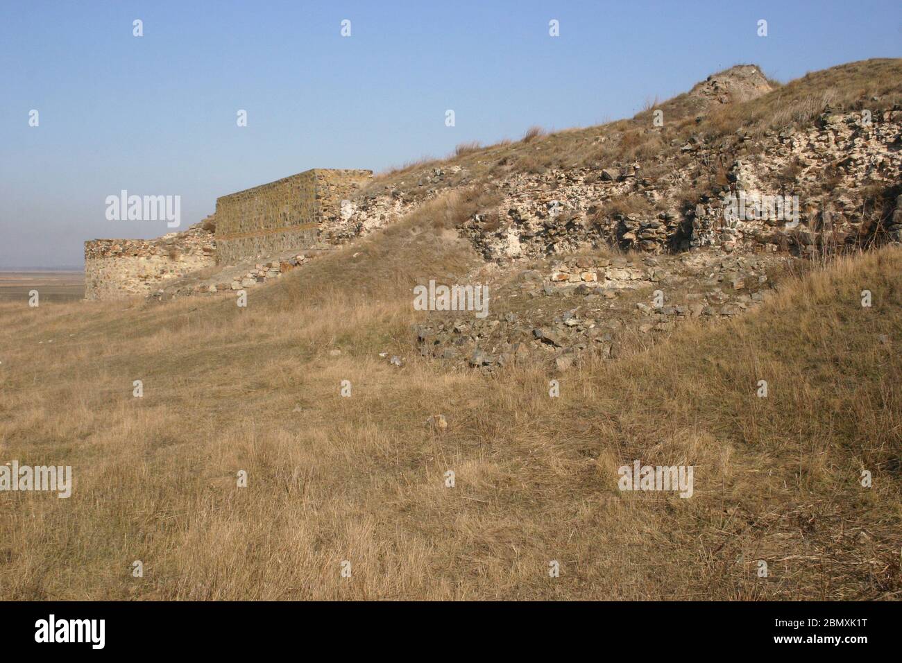 Garvan, Romania. Ruins of Dinogetia, an ancient Geto-Dacian settlement ...