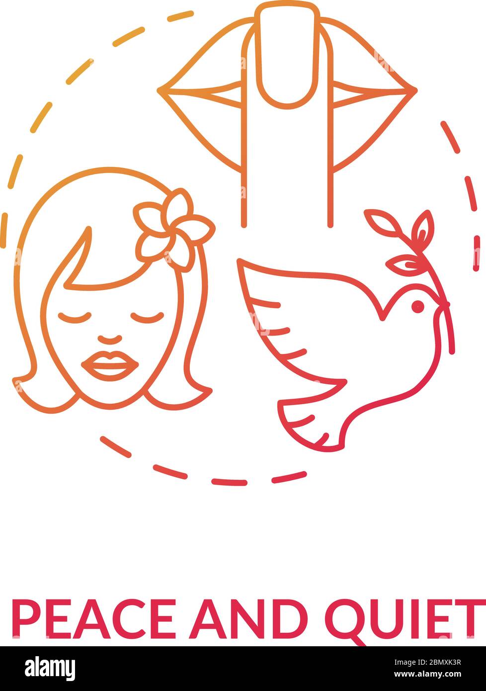 Peace and quiet red concept icon Stock Vector Image & Art - Alamy
