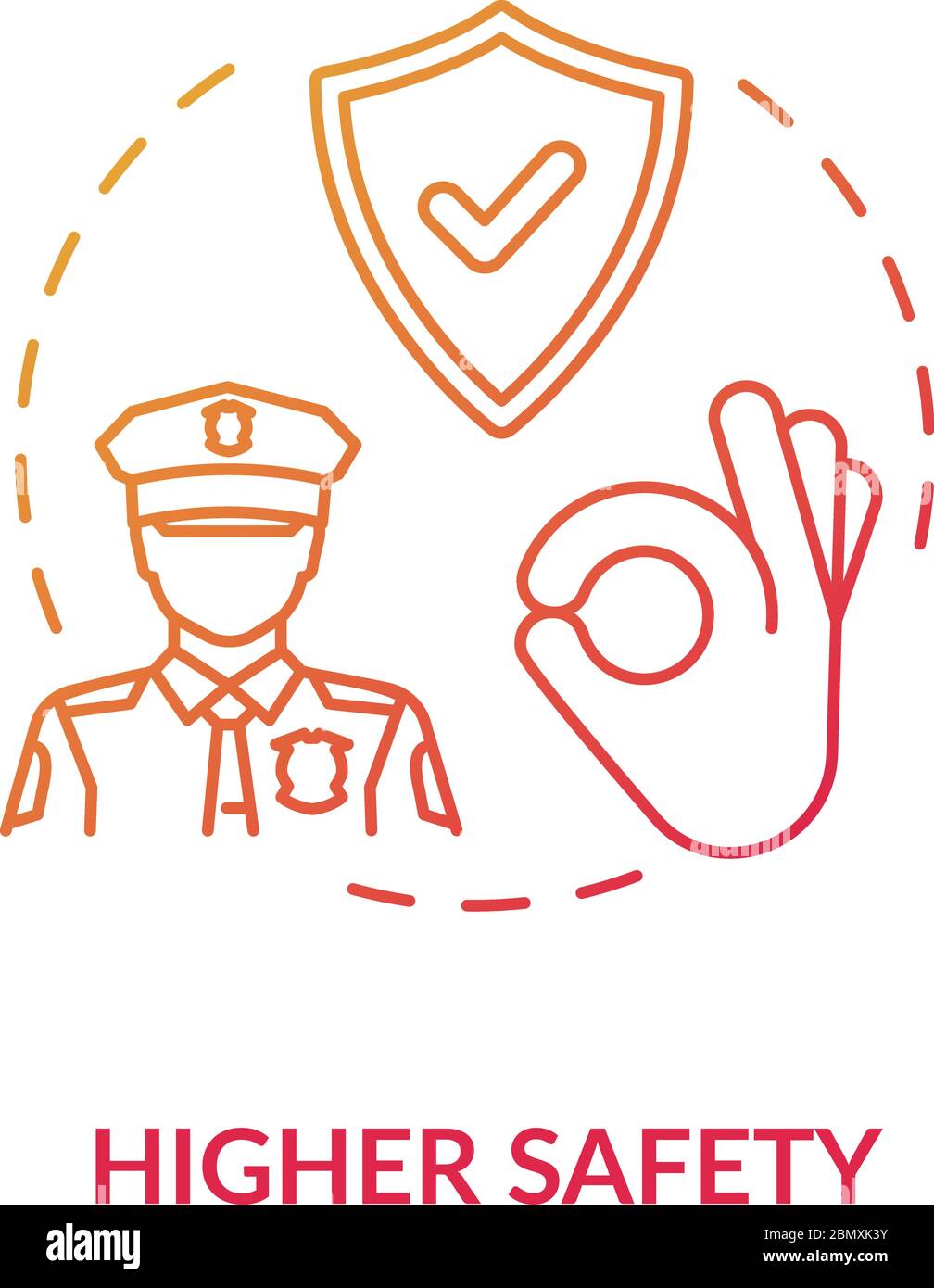 Higher safety red concept icon Stock Vector Image & Art - Alamy