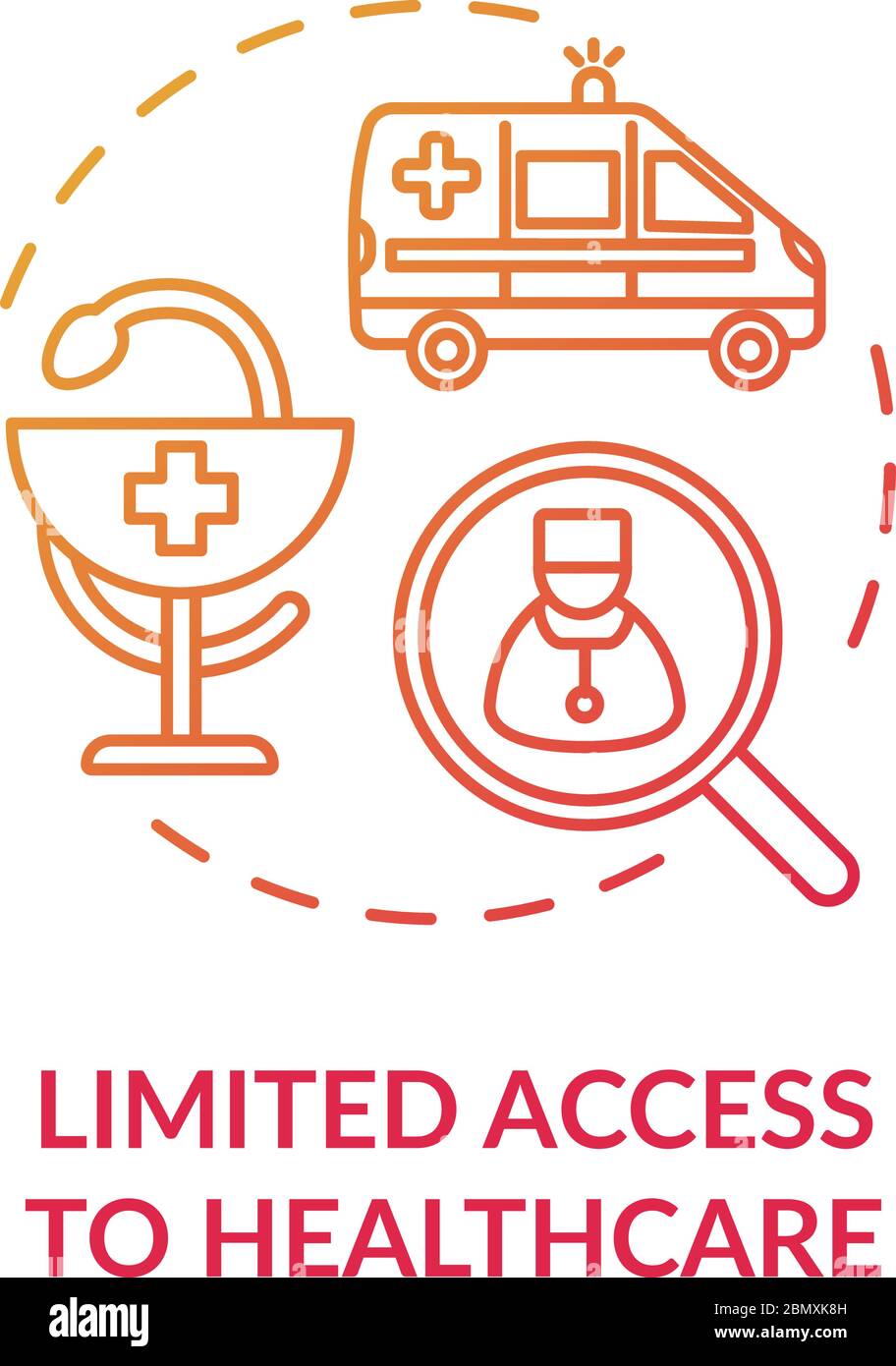 Limited access to healthcare red concept icon Stock Vector Image & Art ...