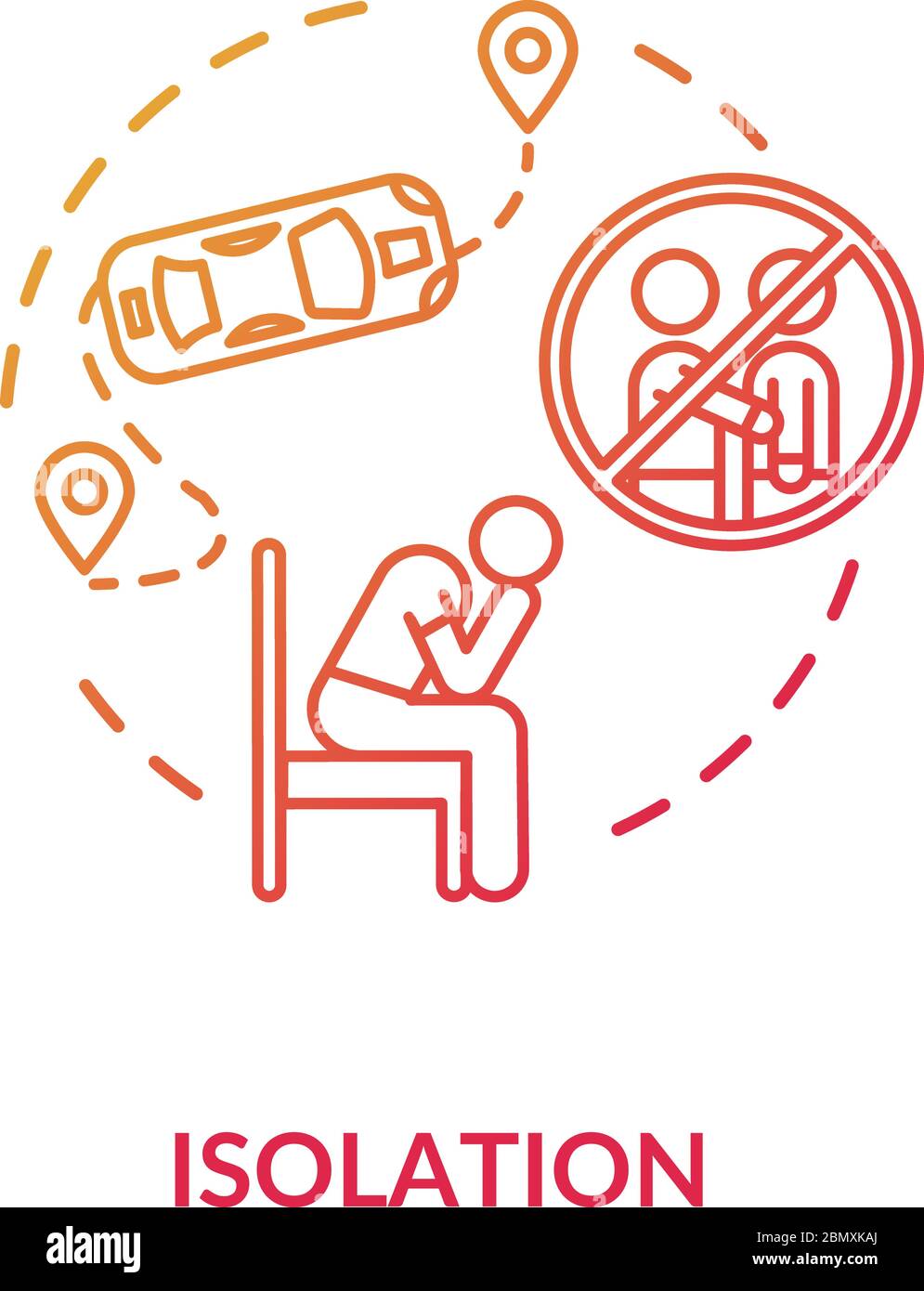 Isolation red concept icon Stock Vector Image & Art - Alamy