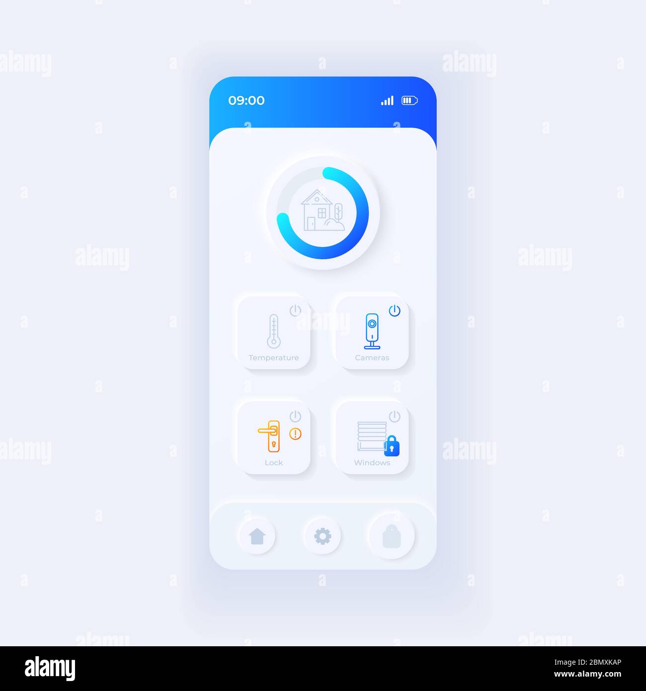 Internet of things application smartphone interface vector template ...