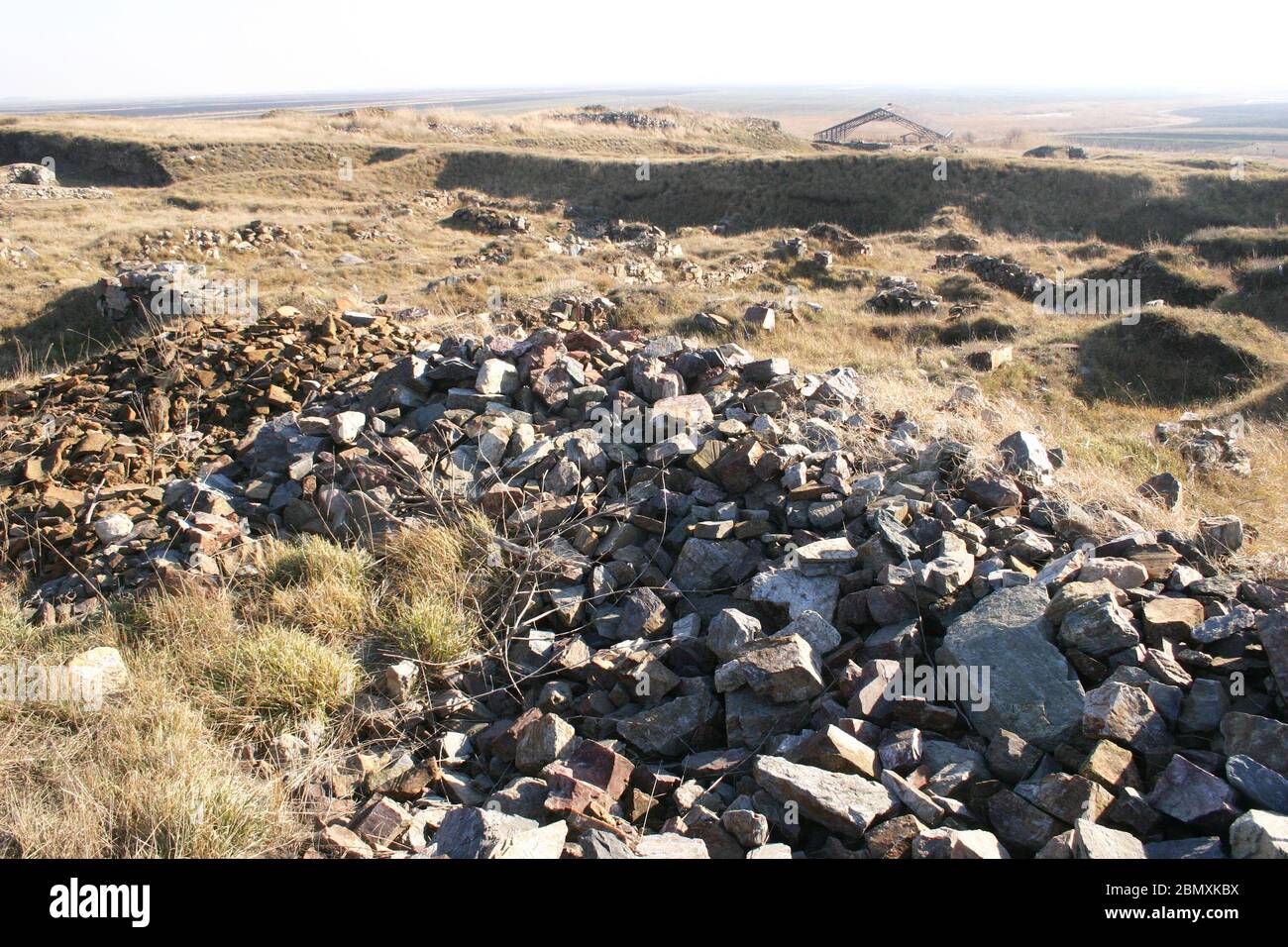 Garvan, Romania. Ruins of Dinogetia, an ancient Geto-Dacian settlement ...