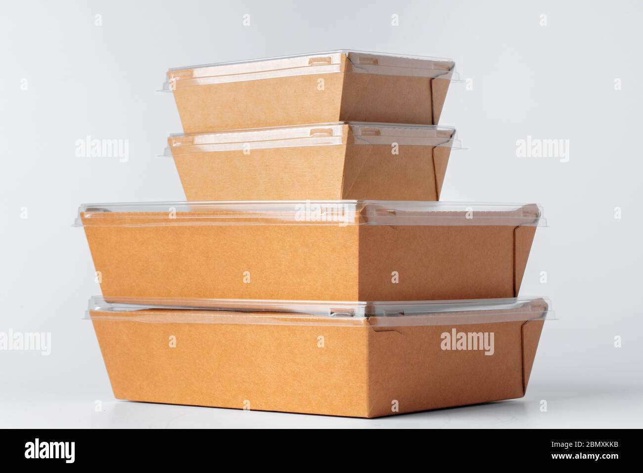 Cardboard brown food box pack isolated on white background Stock Photo ...