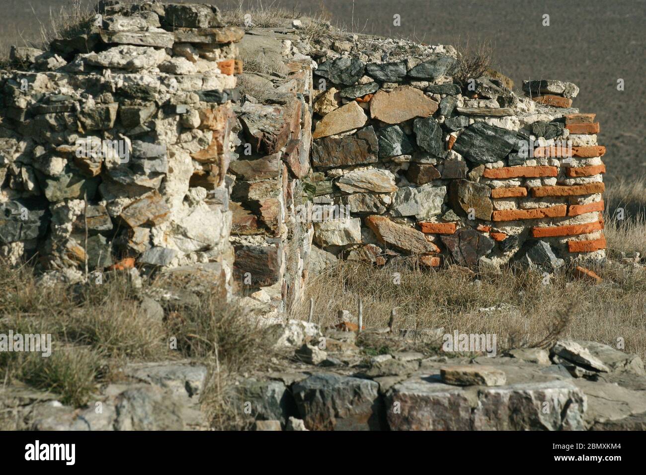 Garvan, Romania. Ruins of Dinogetia, an ancient Geto-Dacian settlement ...