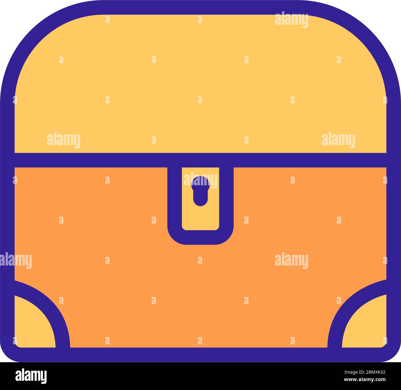 closed chest with rounded lid icon vector outline illustration Stock ...