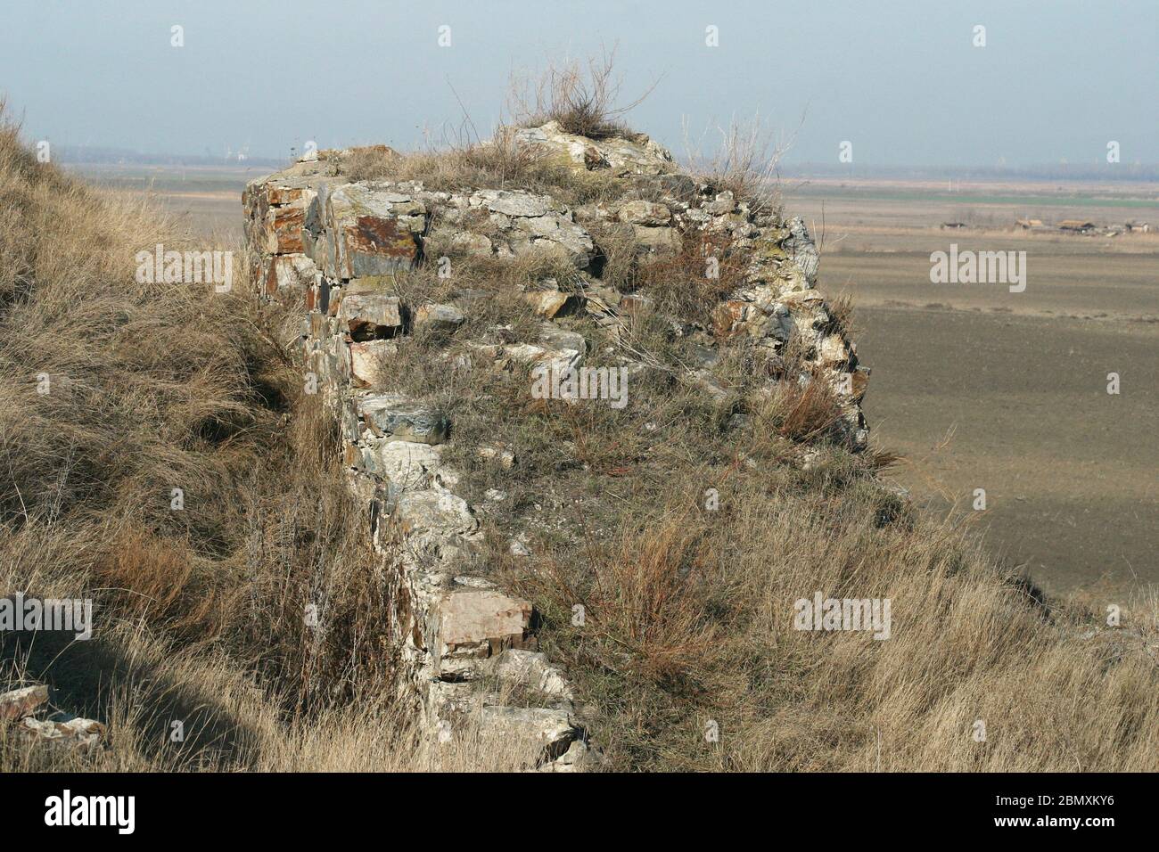 Garvan, Romania. Ruins of Dinogetia, an ancient Geto-Dacian settlement ...