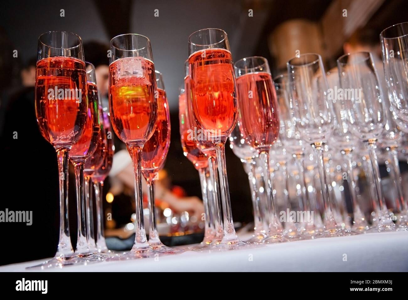 glasses of wine in a posh restaurant Stock Photo - Alamy