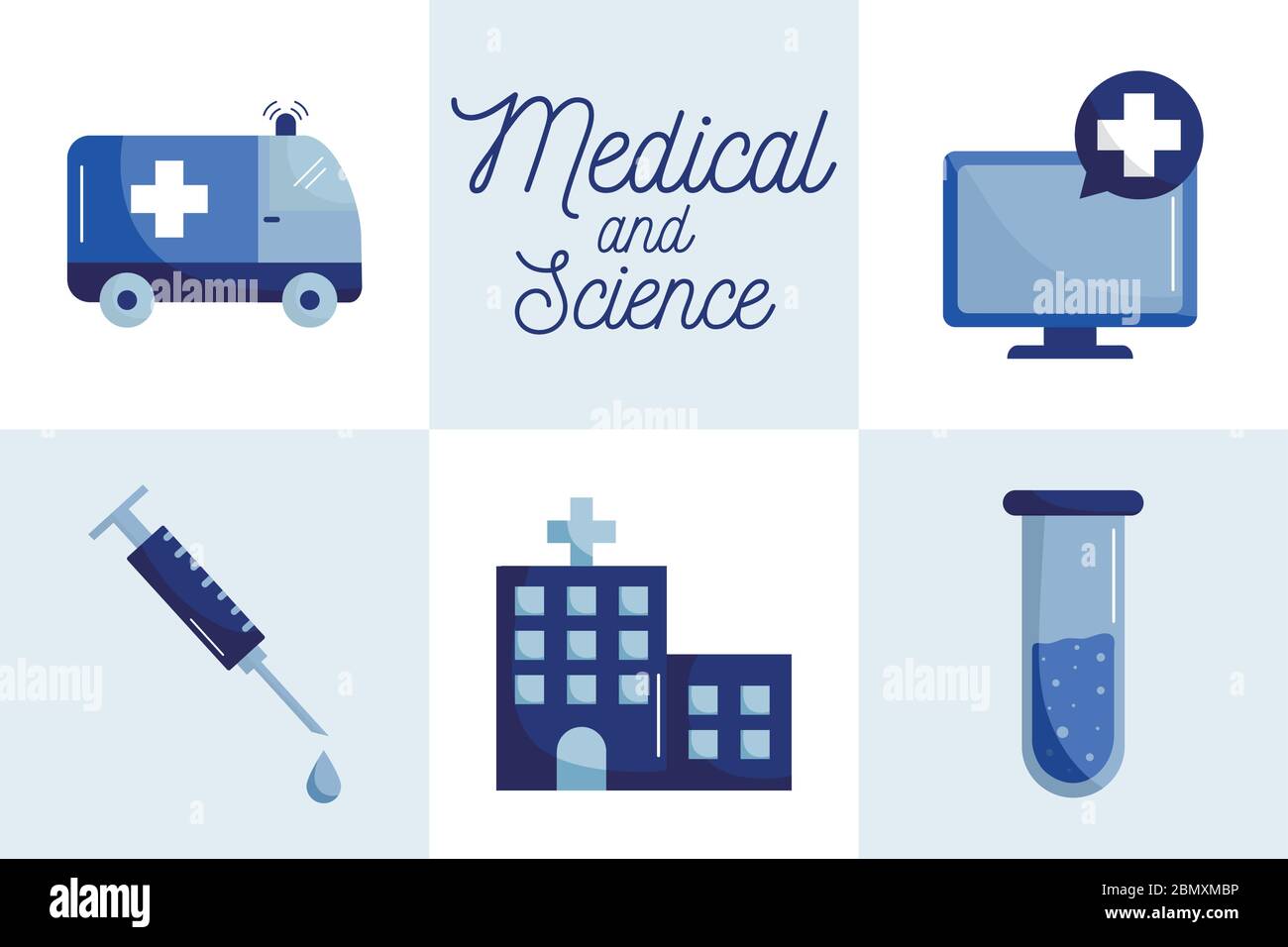 Medical and science flat style icon set vector design Stock Vector ...