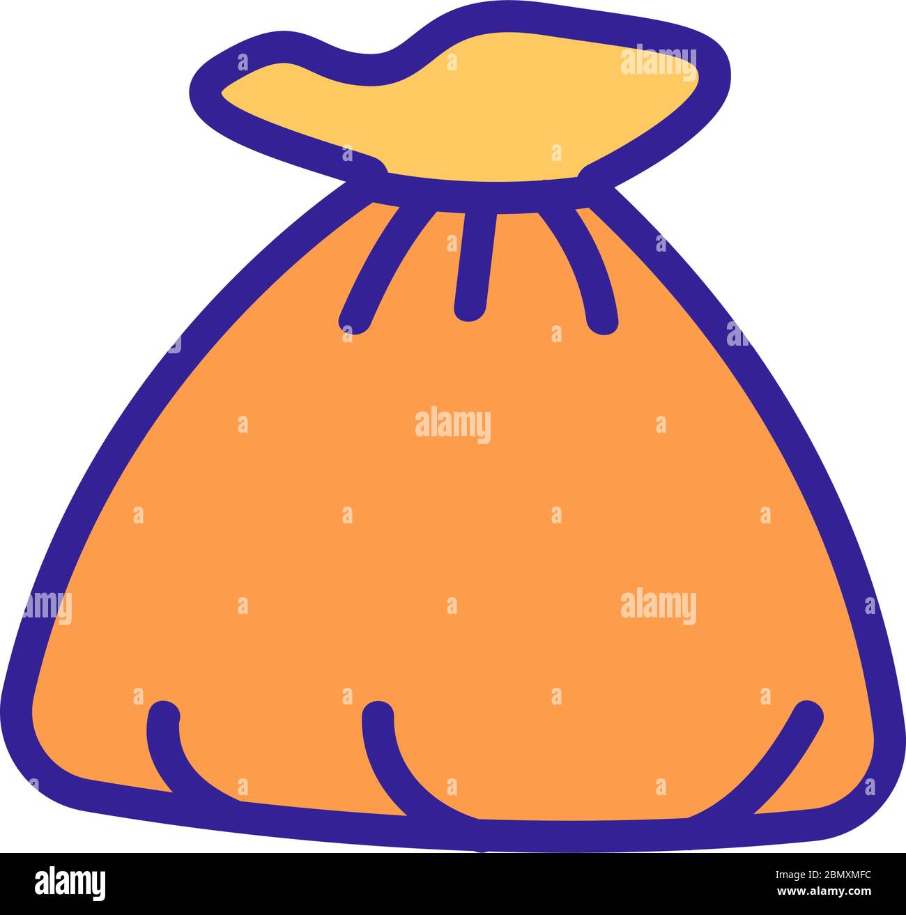 tied bag of gold icon vector outline illustration Stock Vector Image ...