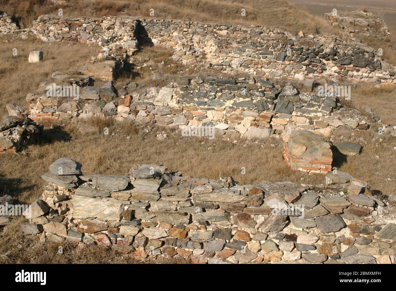 Garvan, Romania. Ruins of Dinogetia, an ancient Geto-Dacian settlement ...