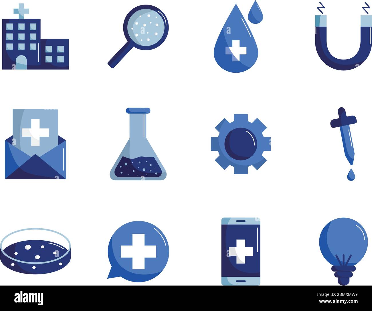 Medical and science flat style icon set vector design Stock Vector ...