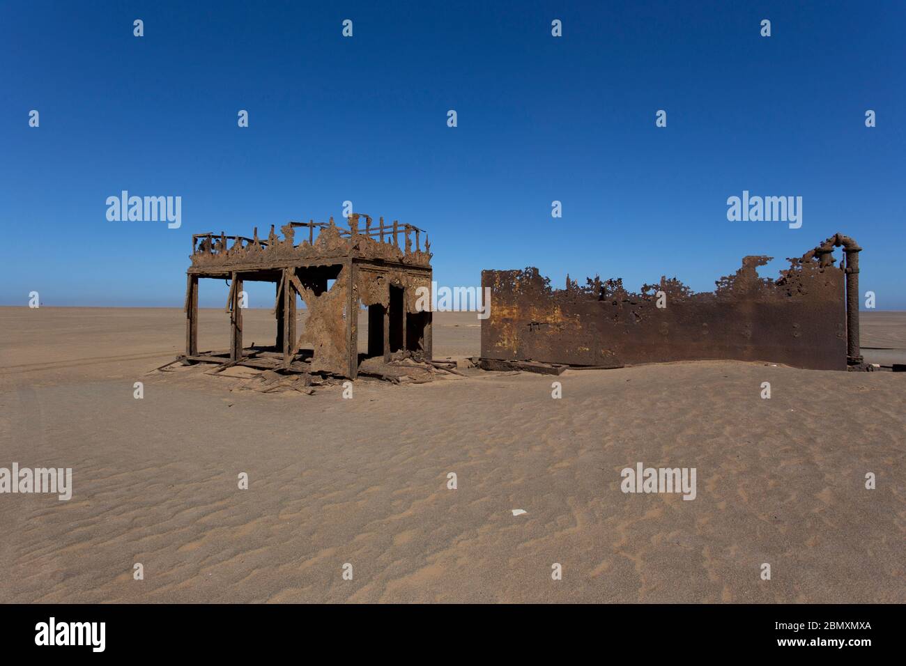 Skeleton Coast, Namibia - August 10, 2018: ruins in the middle of ...