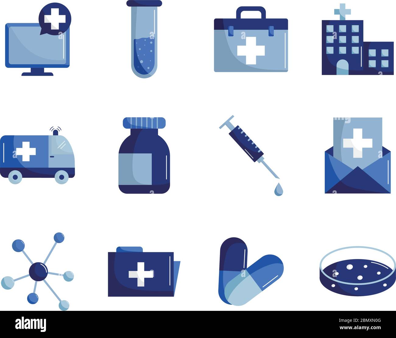 Medical and science flat style icon set vector design Stock Vector ...